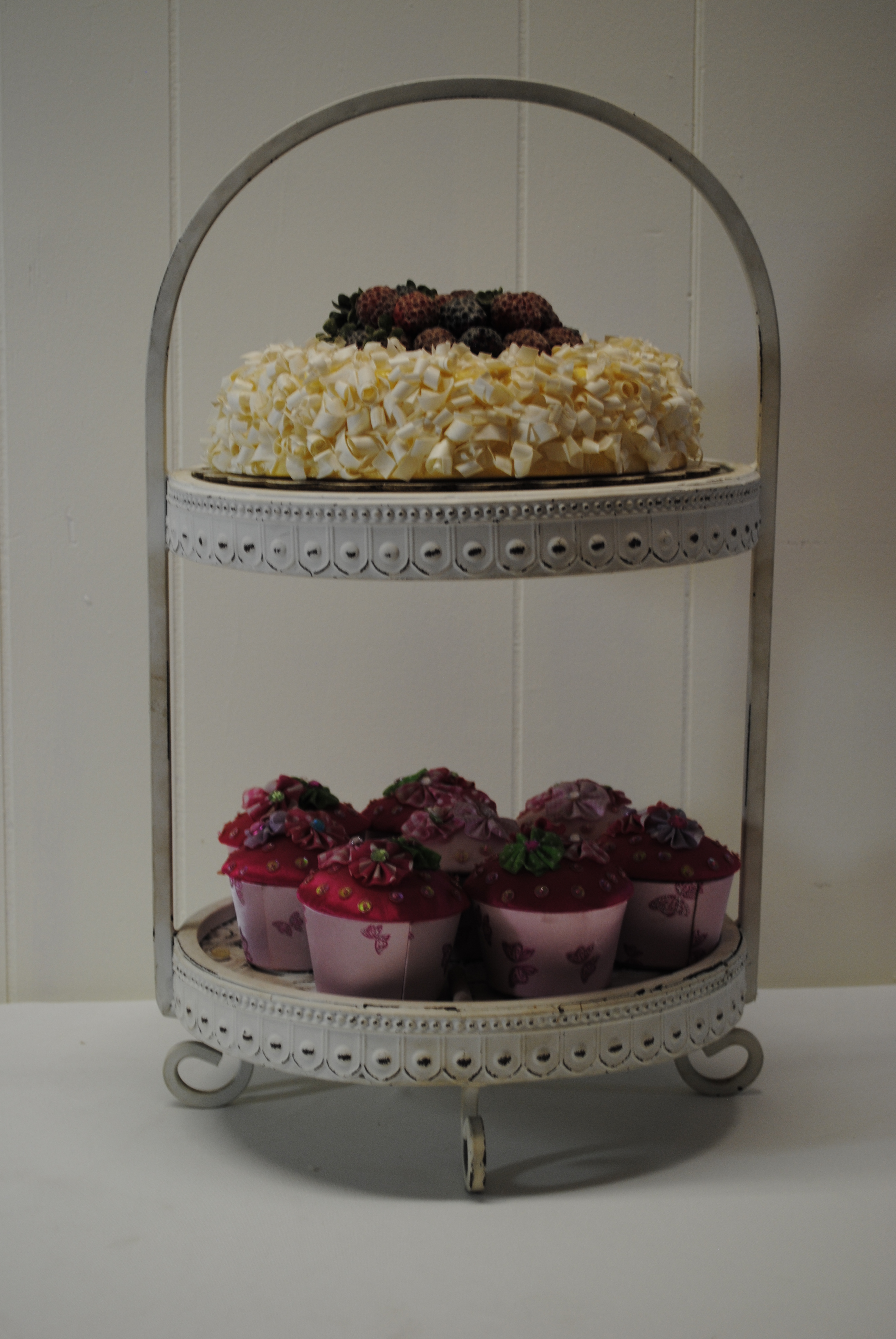 2 Tier Antique High Tea Stand - Cream Metal Base | Products | Special ...